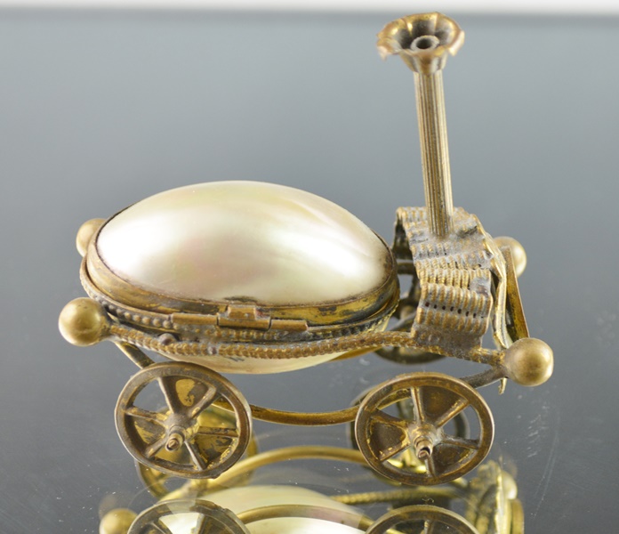 Antique Grand Tour Mother-of-Pearl Steam Engine Perfume Holder | EBTH