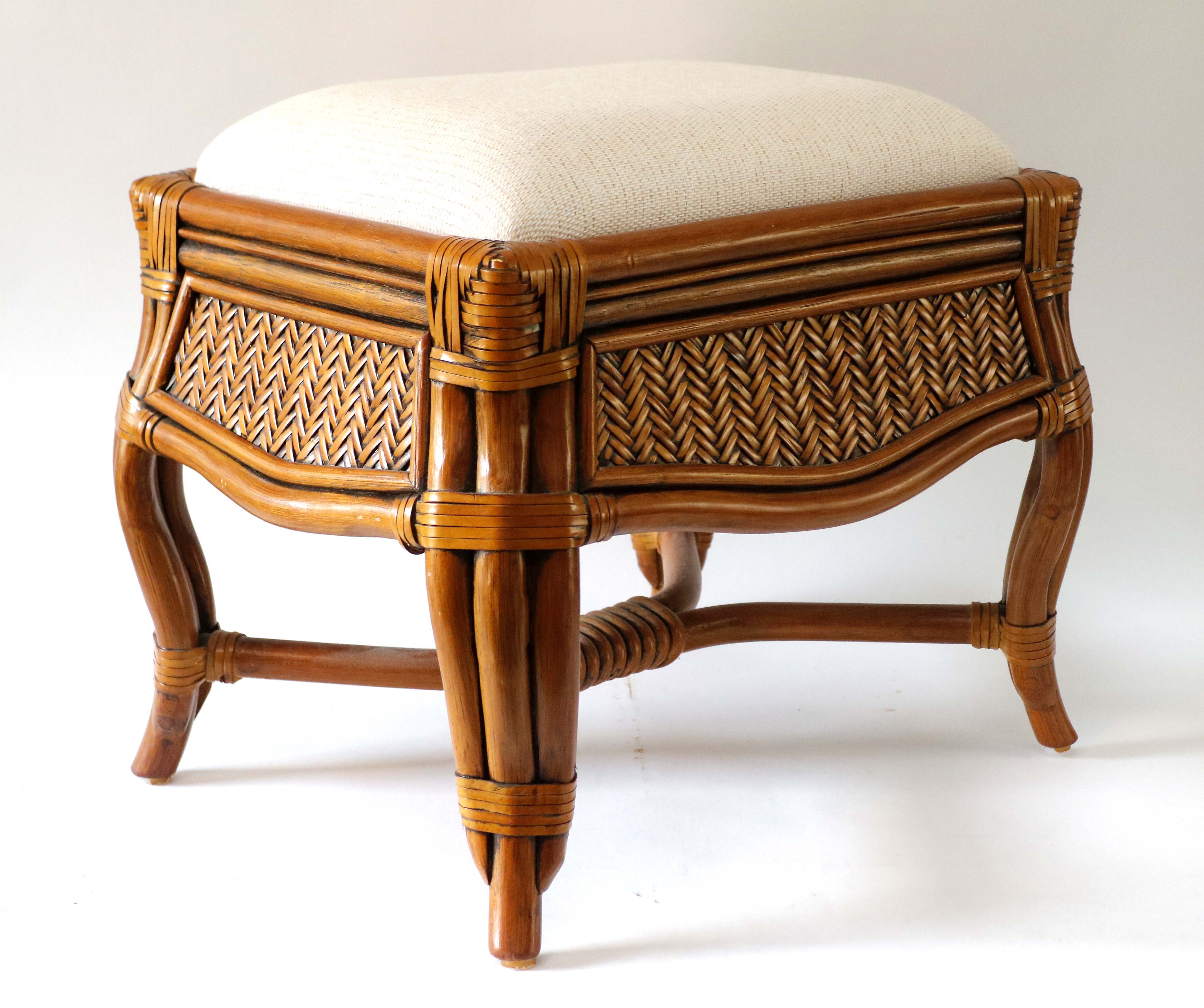 Leader's Bamboo and Rattan Wicker Woven Stool | EBTH