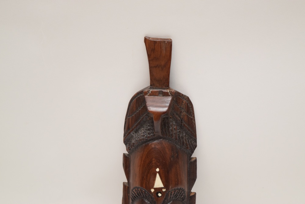 Hand Carved Wooden Samburu East African Mask with Bone Inlay | EBTH