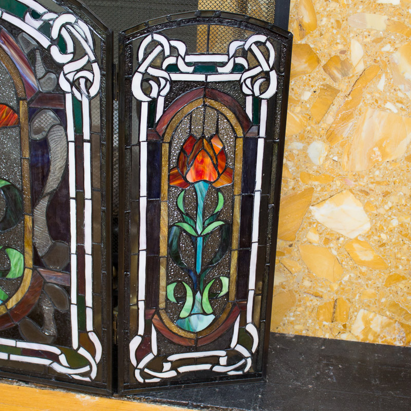 Stain Glass Fireplace Screen | EBTH