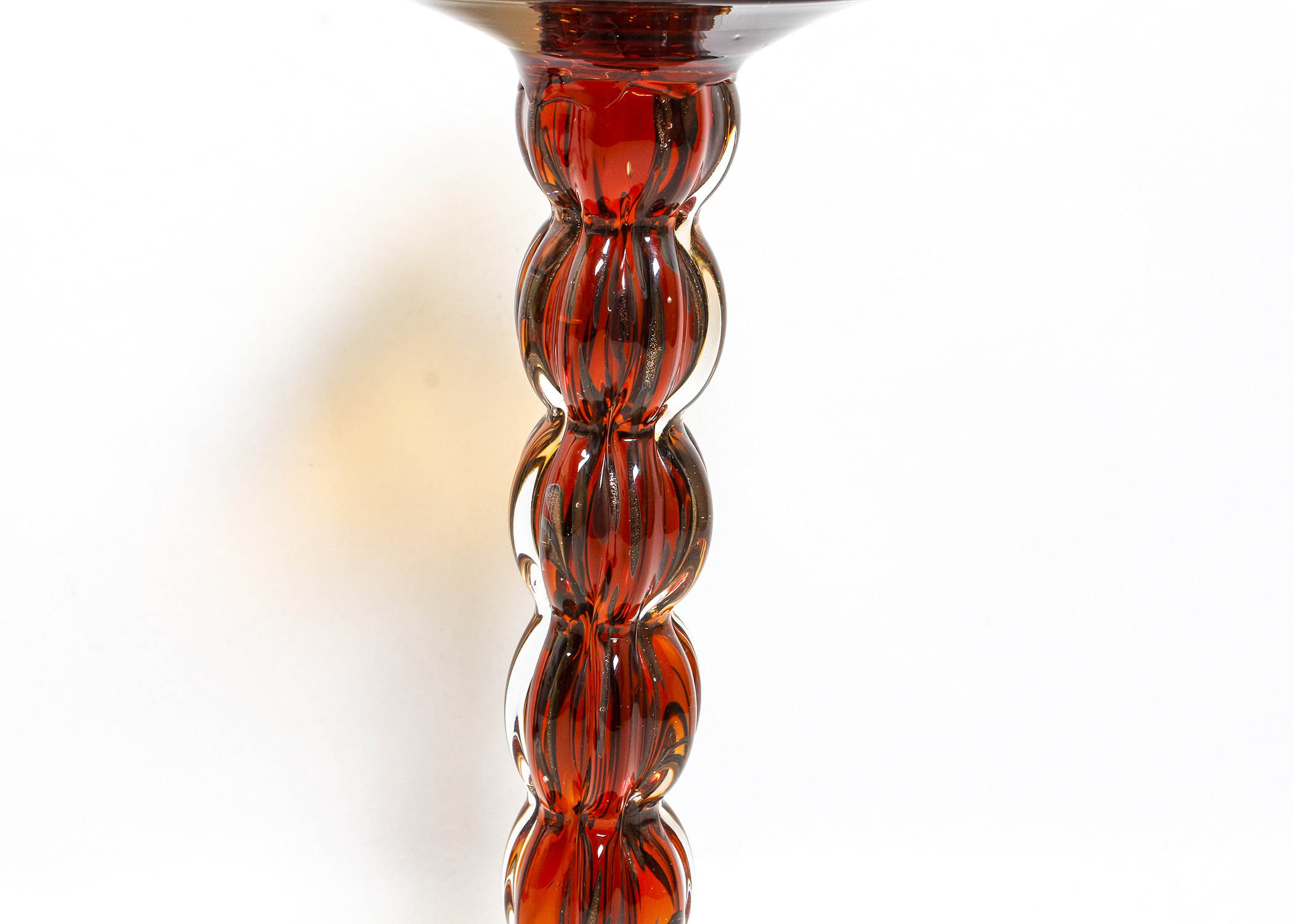 Trio of Amber Glass Candlesticks | EBTH