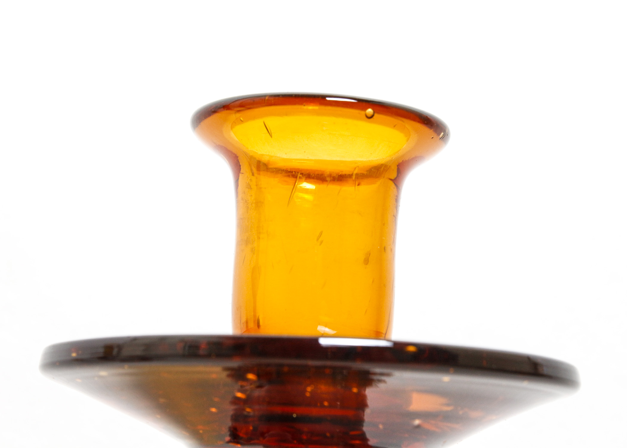 Trio of Amber Glass Candlesticks | EBTH