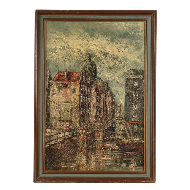 Father Leo Signed Original Oil Street Scene | Everything But The House