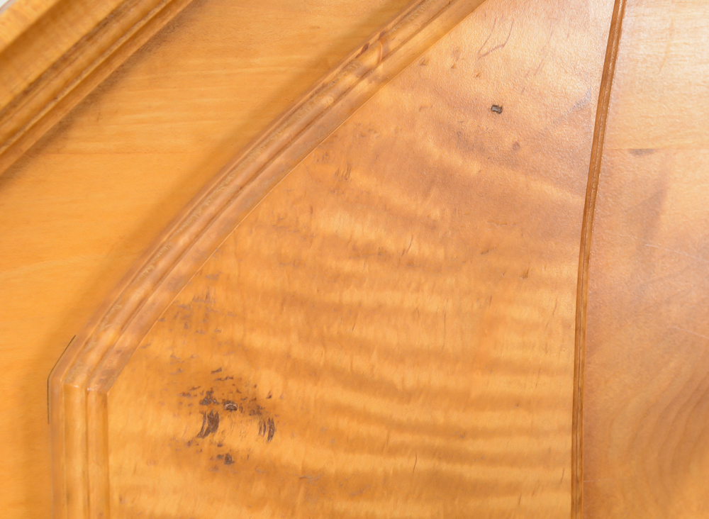 Custom Curly Maple King Bed with Stained Glass | EBTH