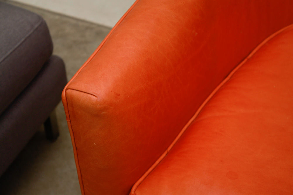 Crate & Barrel Persimmon Leather Poet Chair | EBTH