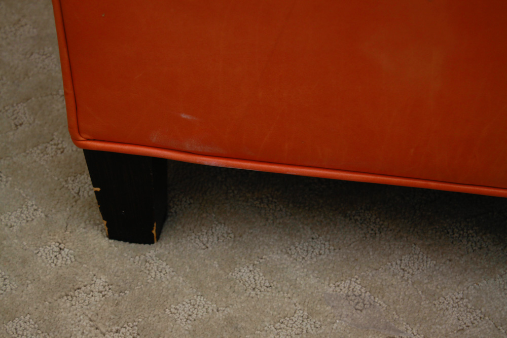 Crate & Barrel Persimmon Leather Poet Chair | EBTH