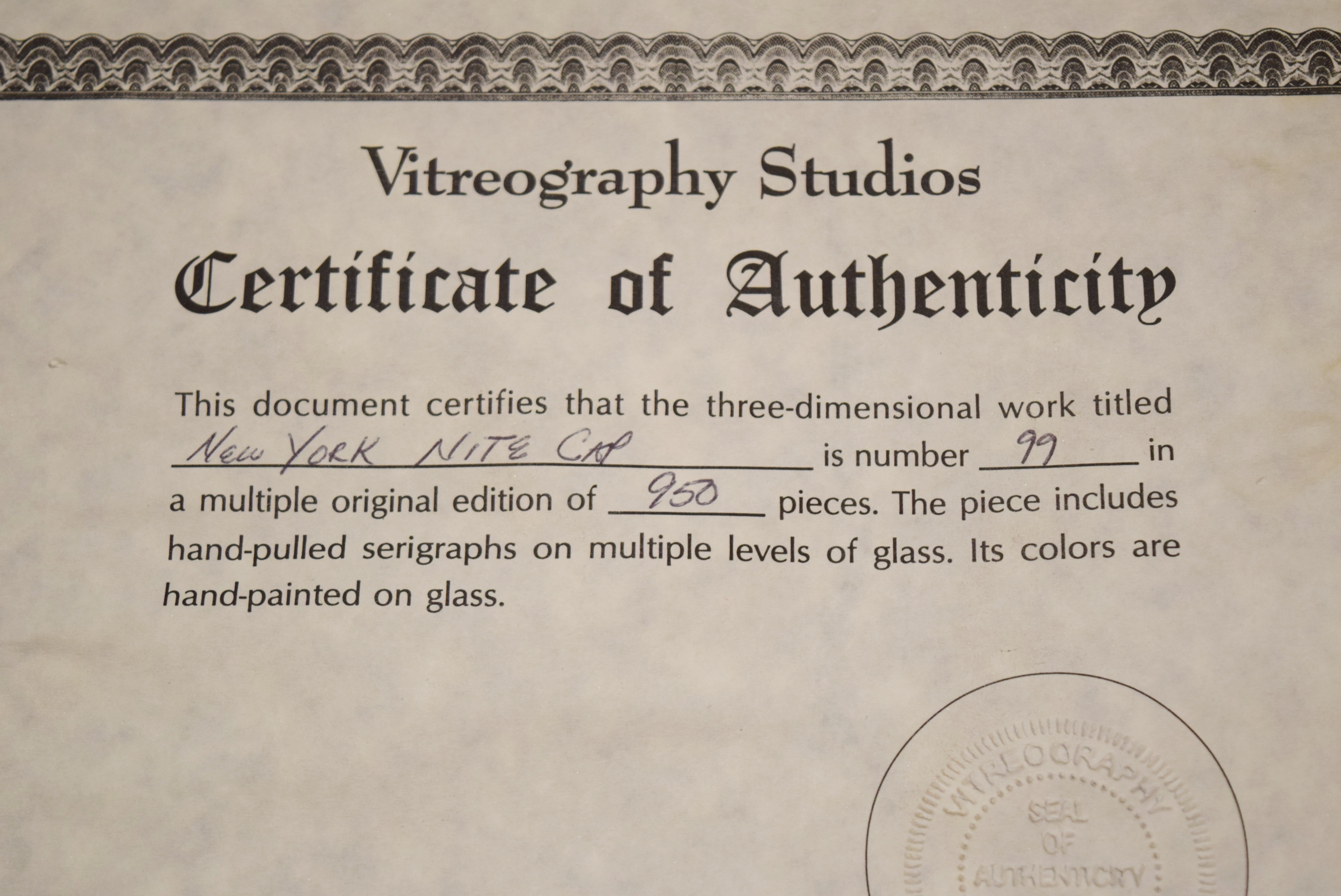 Jean Pierre Weill Signed Vitreograph "NY City Nite Cap" | Everything ...