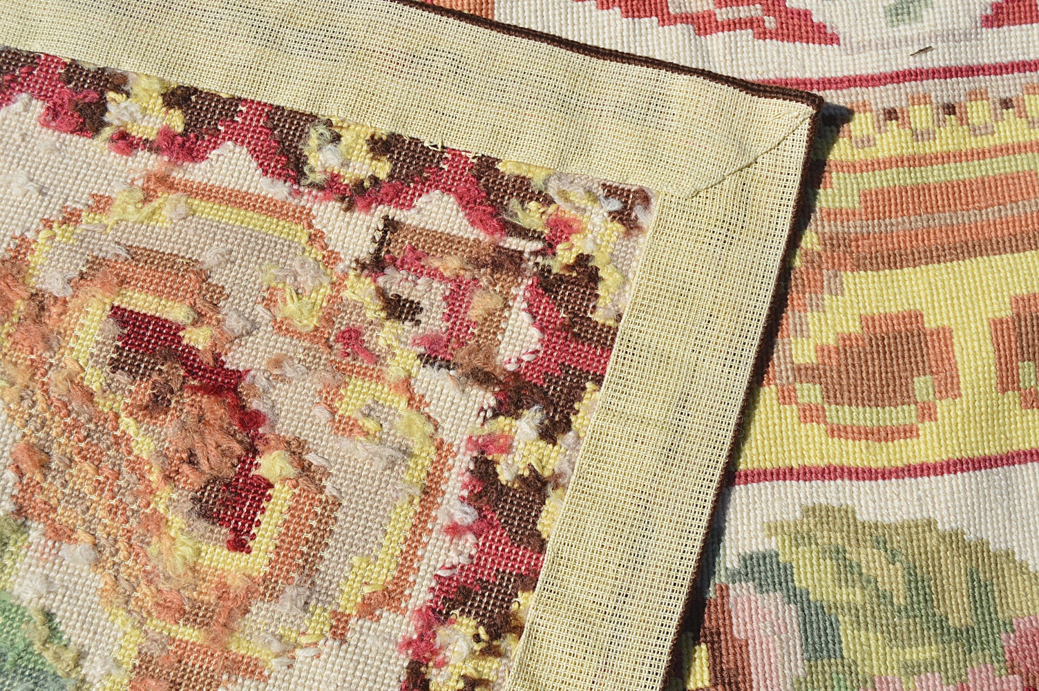 French Aubusson Style Wool Needlepoint Rug | EBTH