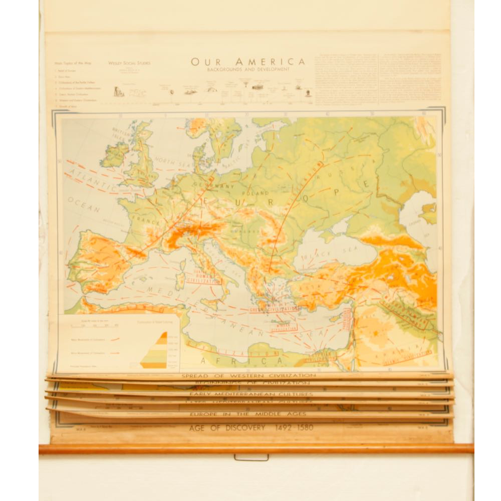 1949 Vintage School Map | EBTH