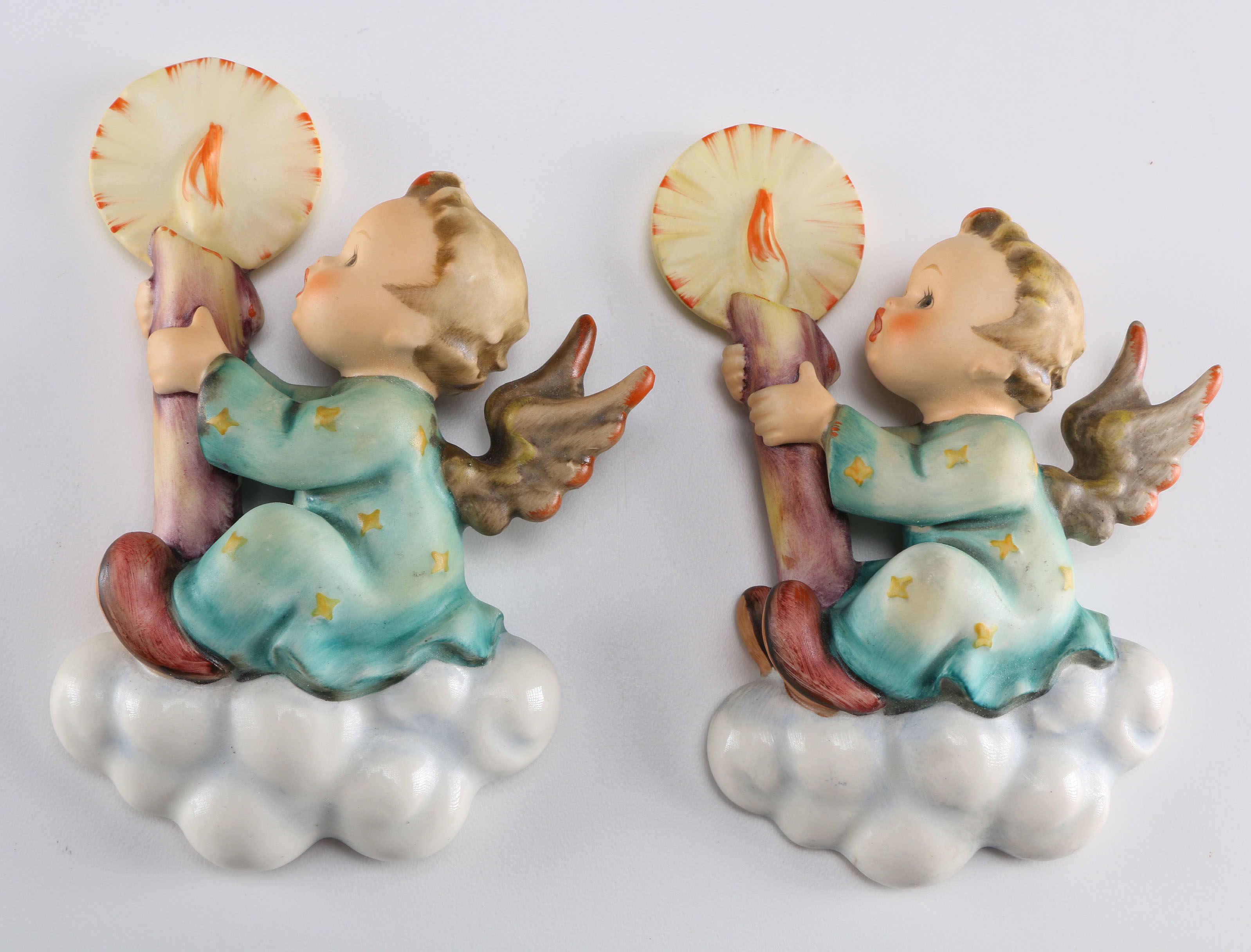 Hummel Ceramic Angel Decor and Set of Three Ricolor Picture Plaques ...