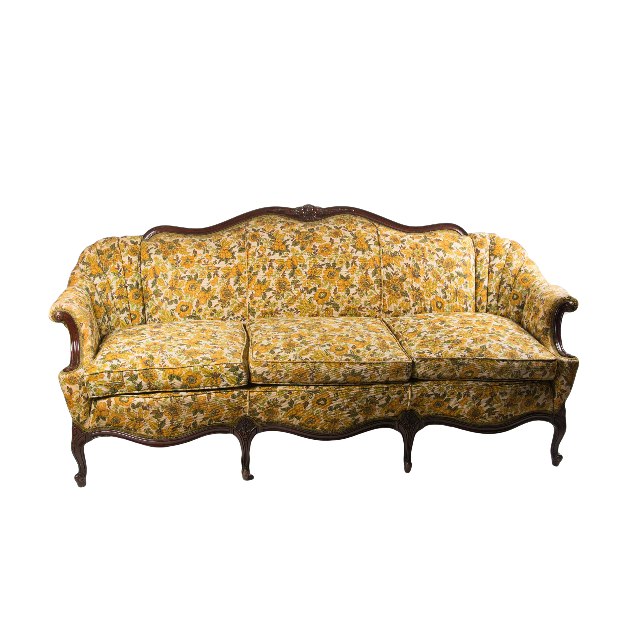 Vintage French Provincial Style Camelback Sofa | EBTH