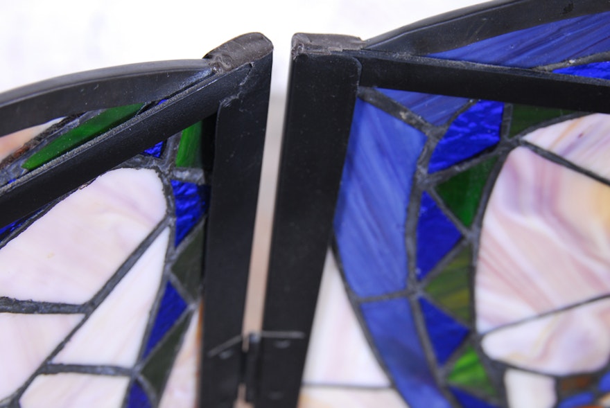 Stained Glass Three Panel Fireplace Screen Ebth