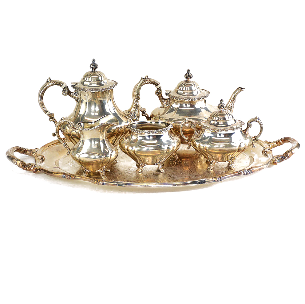 Reed & Barton "Georgian Rose" Sterling Tea and Coffee Service and ...