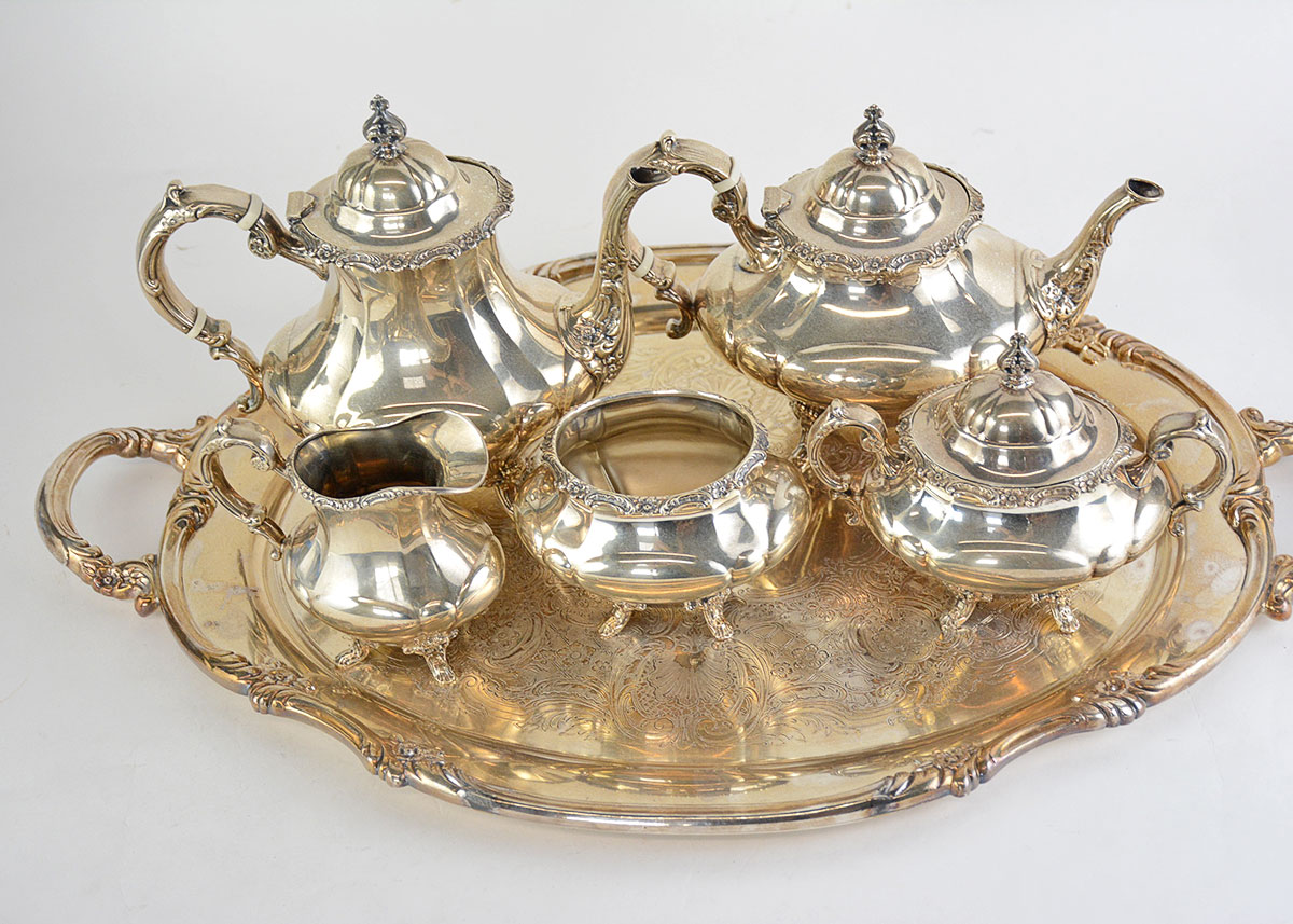 Reed & Barton "Georgian Rose" Sterling Tea and Coffee Service and ...