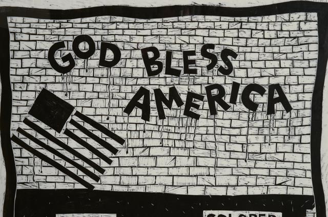 Thom Shaw Artist's Proof Woodcut "God Bless America" | EBTH