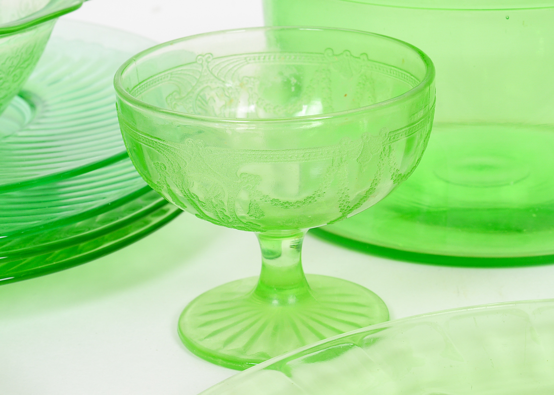 Assortment of Green Glassware | EBTH