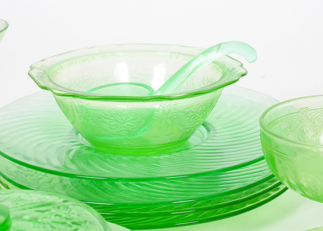 Assortment of Green Glassware | EBTH