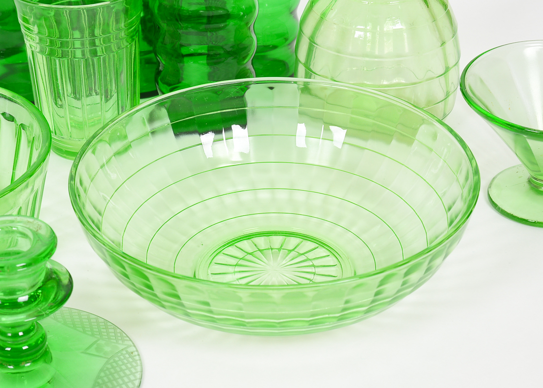 Assortment of Green Glassware | EBTH