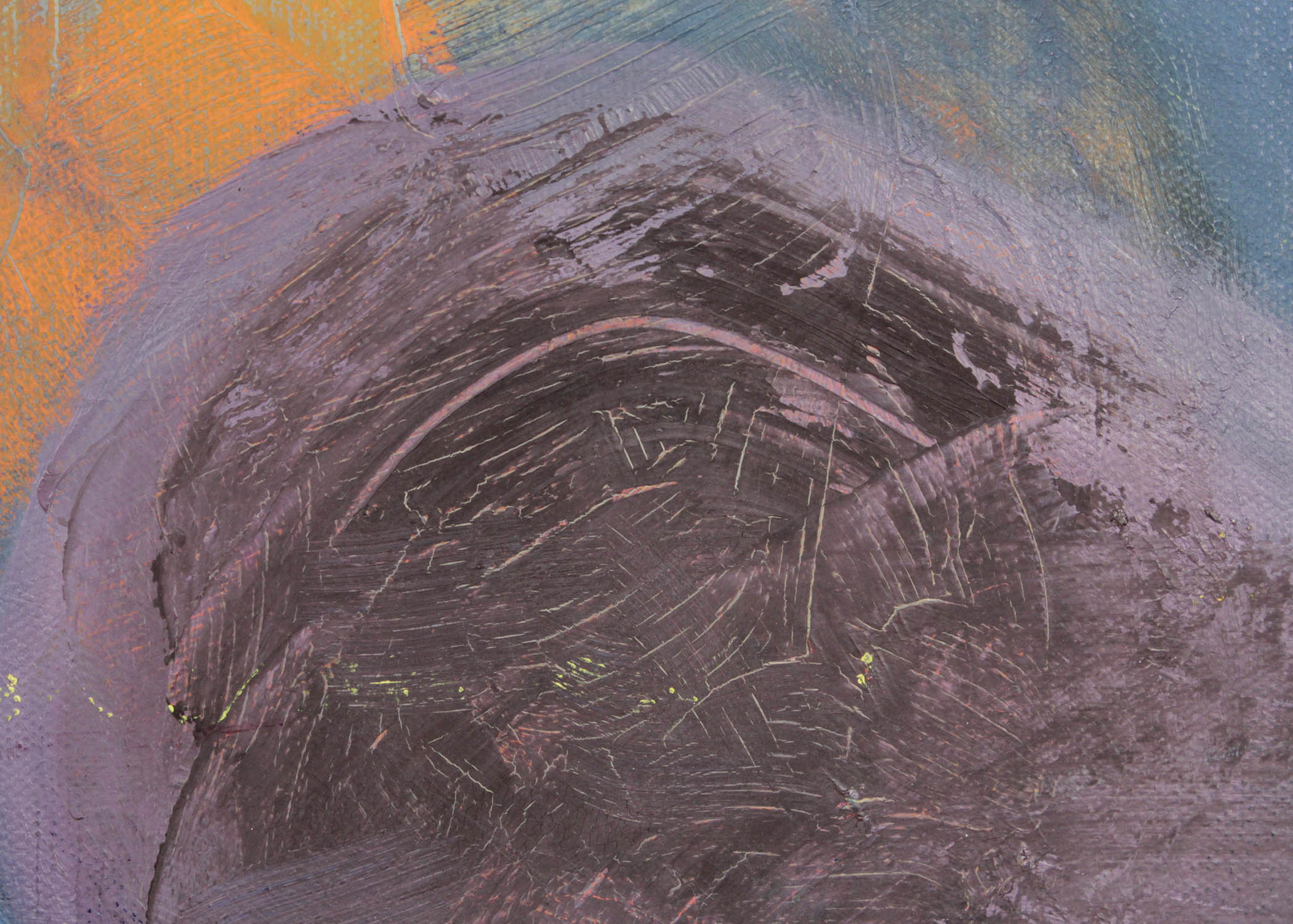 Robin Weller Purple and Blue Abstract Oil on Canvas Painting | EBTH