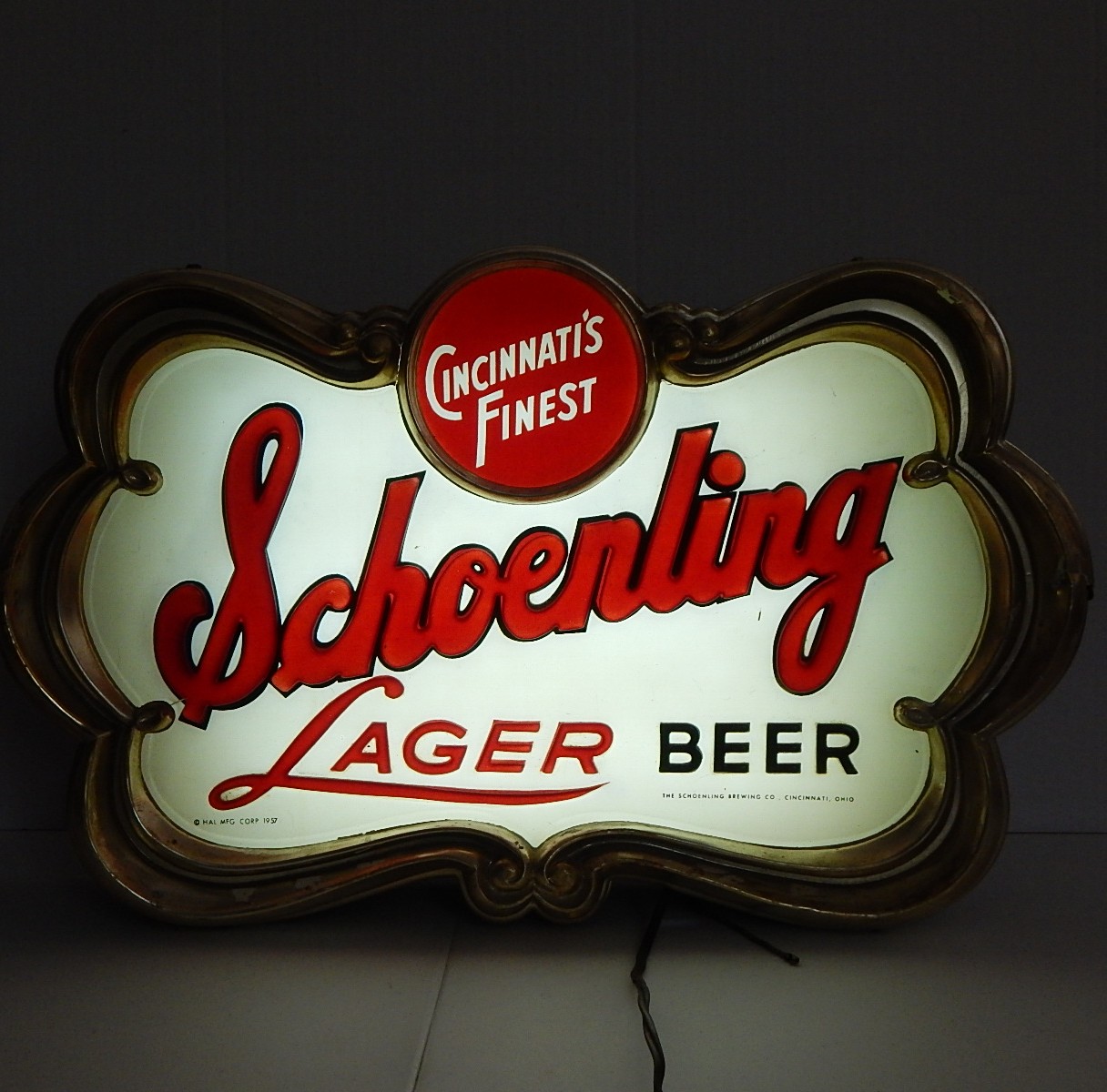 Hal Mfg. 1957 Schoenling Beer Lighted Sign | EBTH