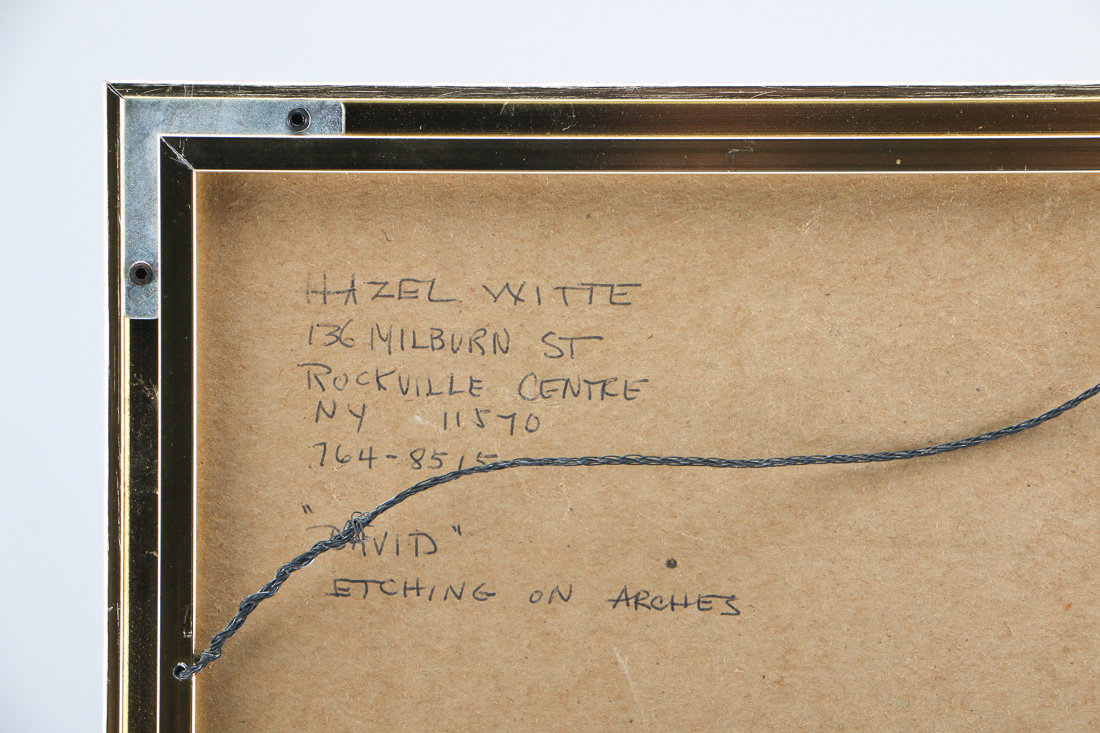 Hazel Witte 1966 Limited Edition Etching "David" | EBTH