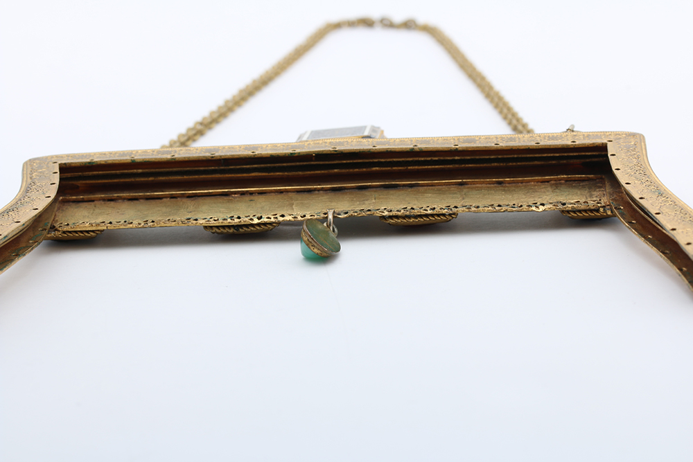 Vintage Gold Wash and Faux Stone Purse Frame | EBTH