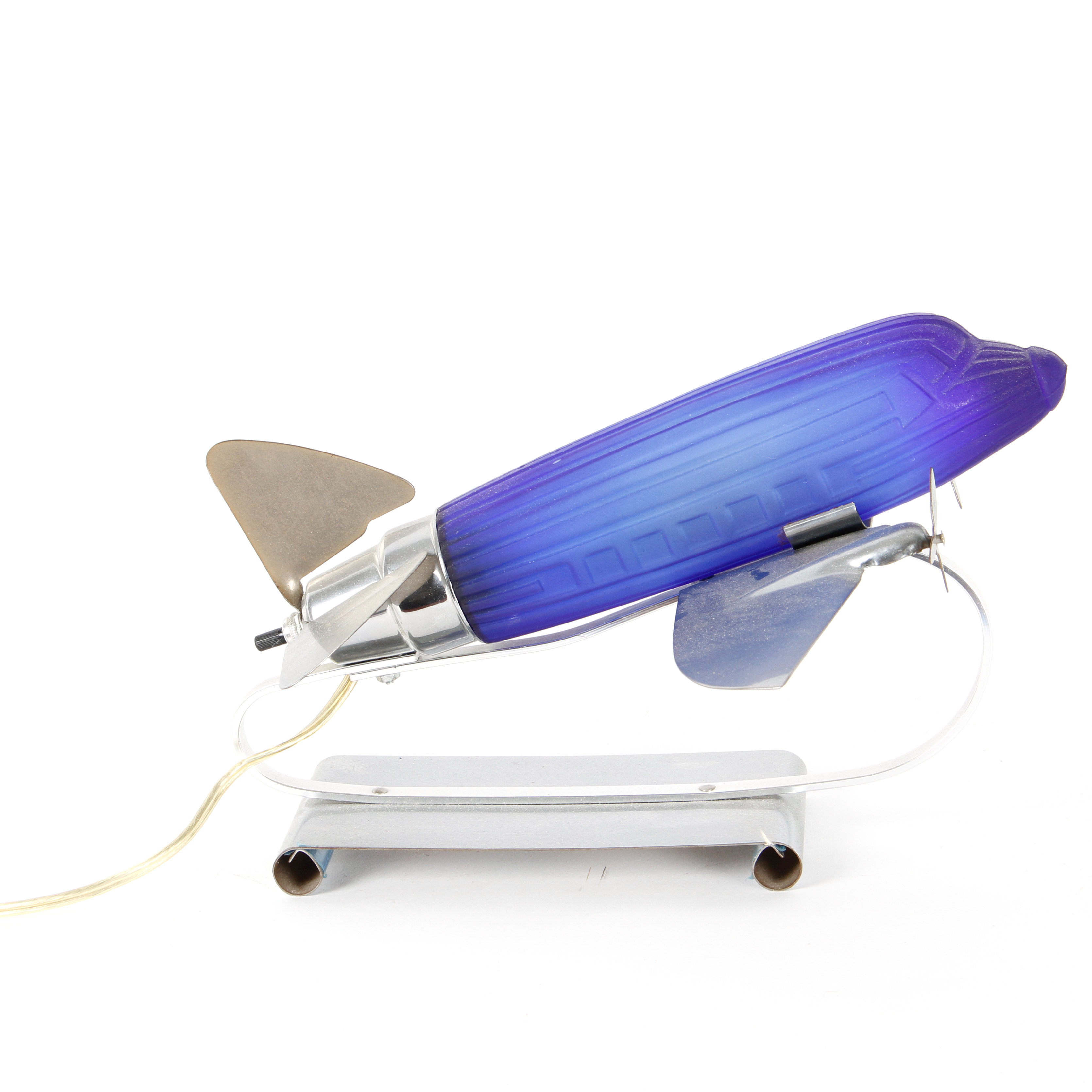 Art Deco-Style Blue Aircraft Desk Lamp | EBTH