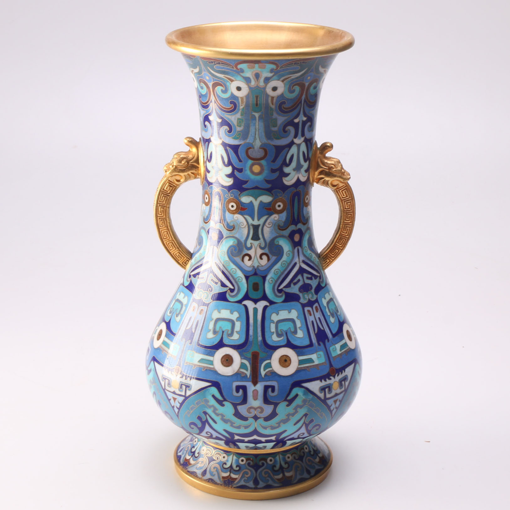 Chinese Enameled Vase with Taotie Designs | EBTH