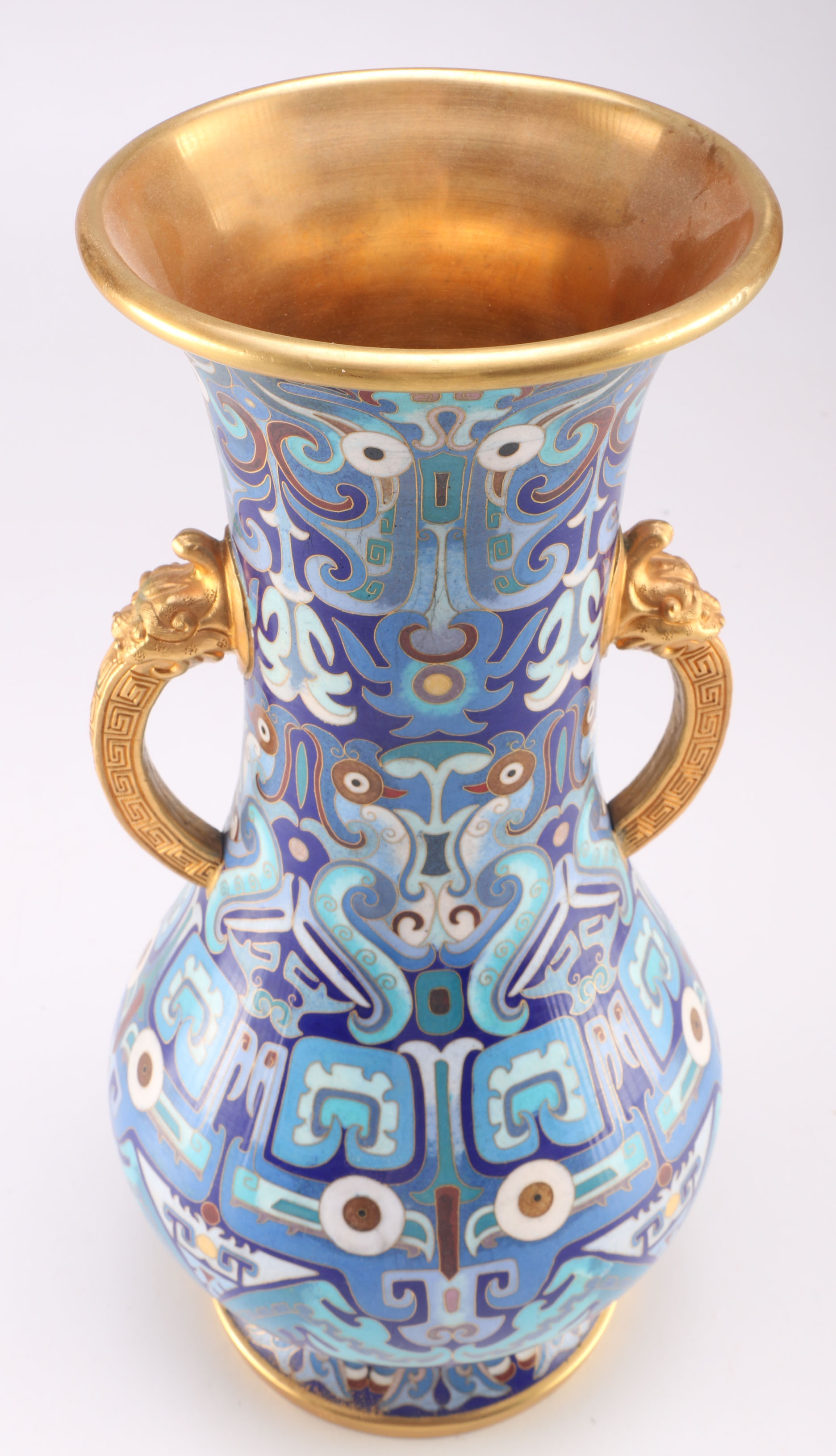 Chinese Enameled Vase with Taotie Designs | EBTH