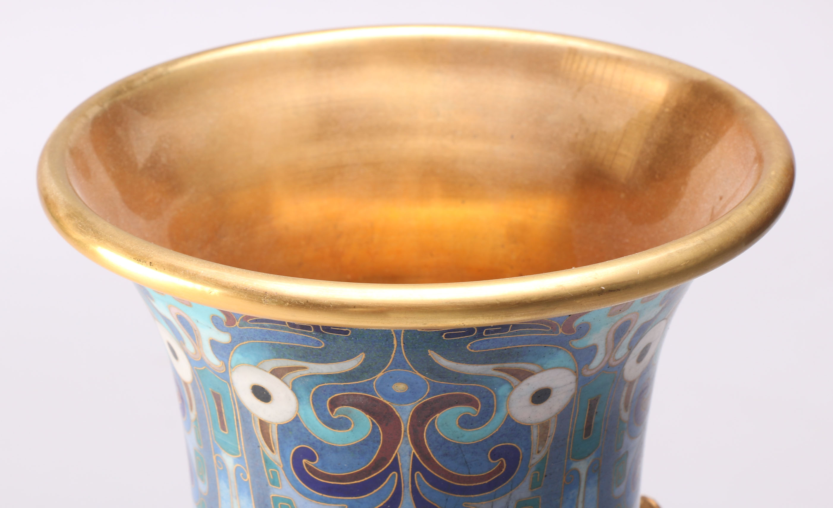Chinese Enameled Vase with Taotie Designs | EBTH