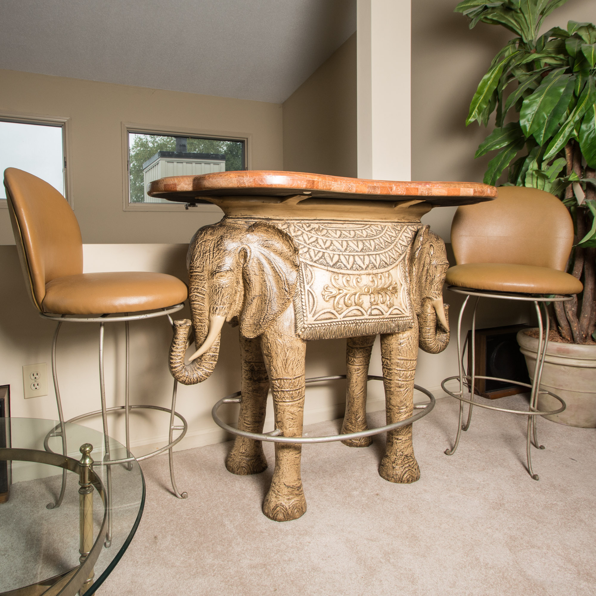 Elephant Bar Table with Stools | EBTH