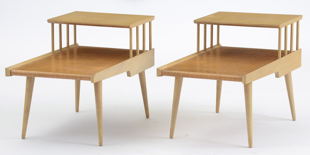 Pair of Modern by Founders Bleached Mahogany End Tables | EBTH