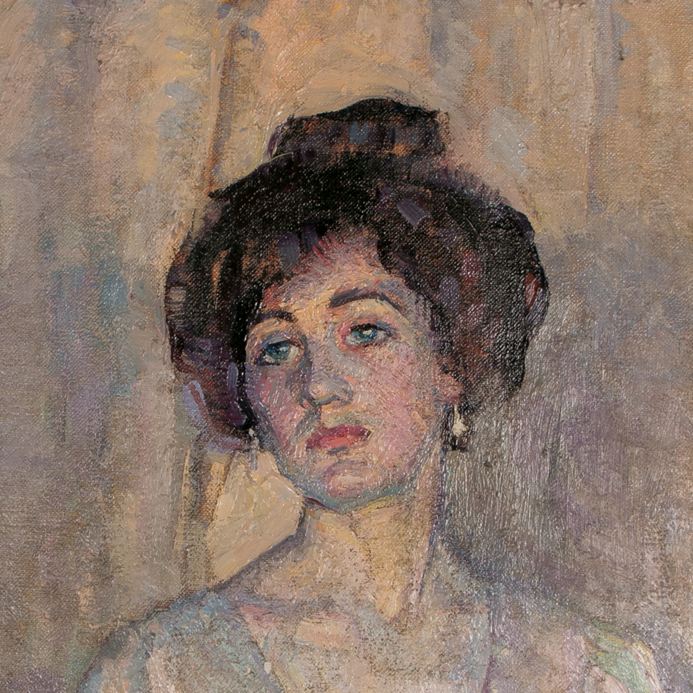 Emily B. Waite Woman with Chinese Vase Oil on Canvas | EBTH