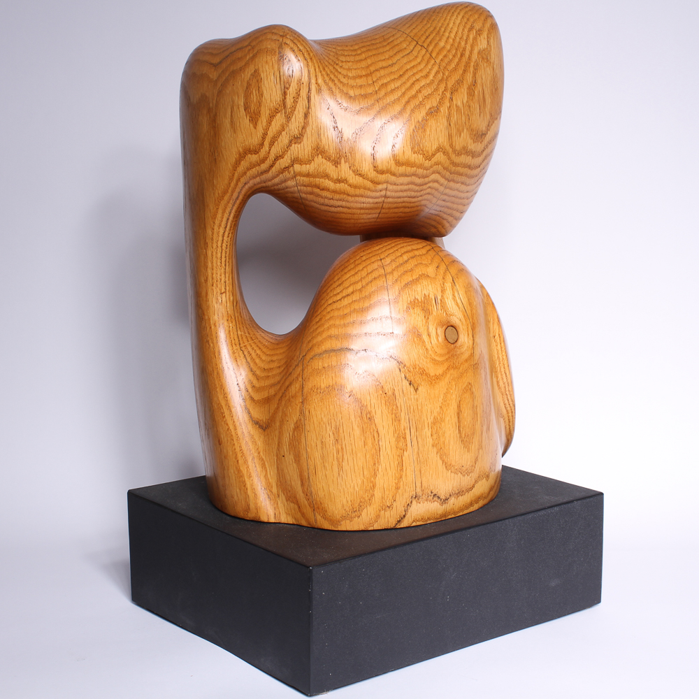 Bruce Johnson Carved Oak Sculpture, "Noh" | EBTH