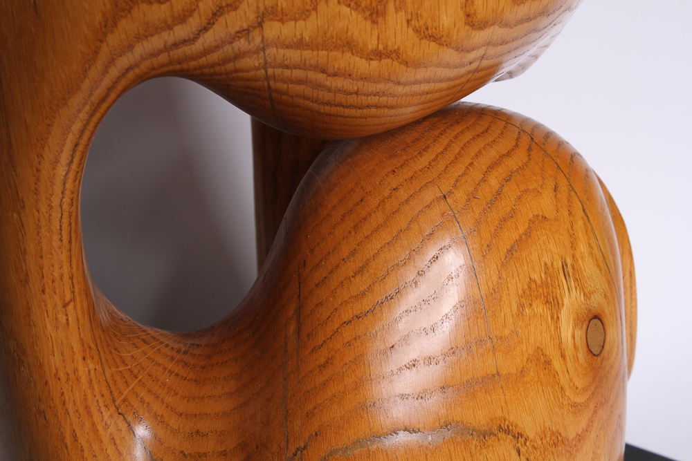 Bruce Johnson Carved Oak Sculpture, "Noh" | EBTH