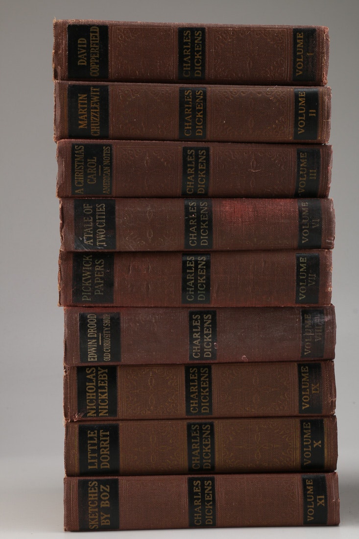 1868 Eighteen Volumes Of Charles Dickens Works Cleartype Edition Ebth