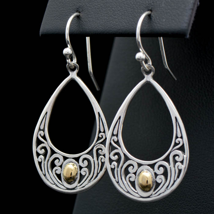 Sterling Silver and 18K Yellow Gold Dangle Earrings | EBTH