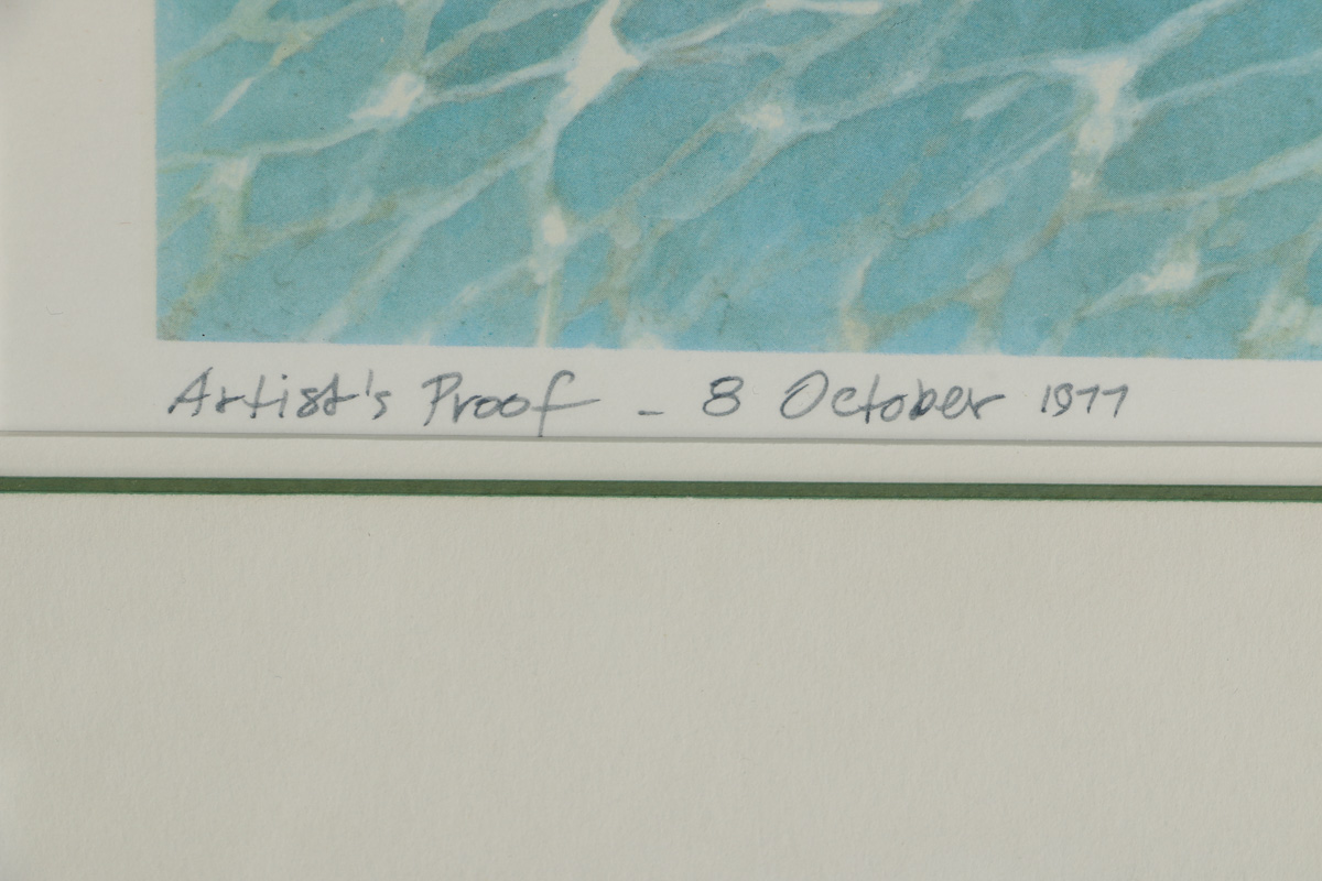 1977 Richard Ellis Signed Artist's Proof Offset Lithograph "Grey Nurse ...