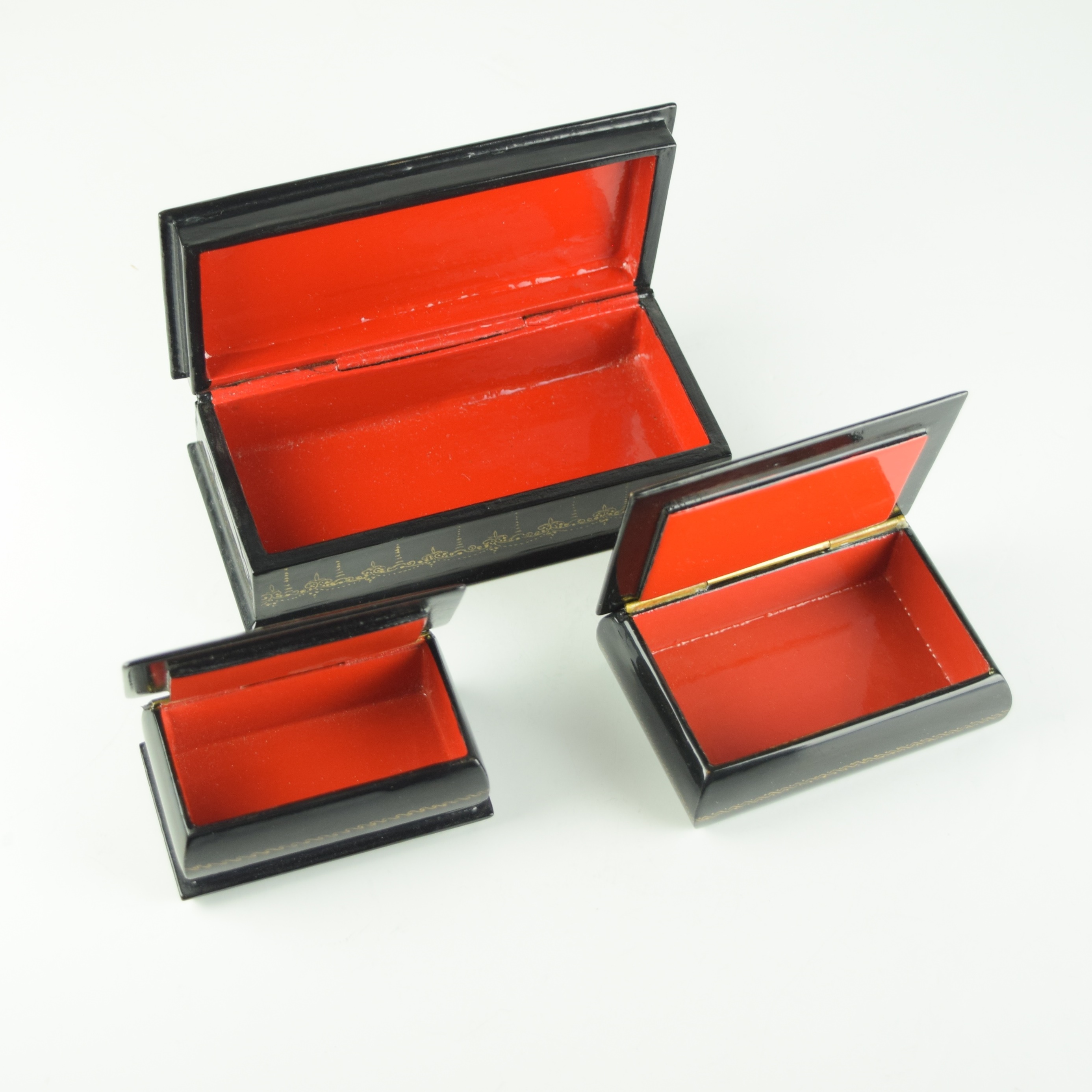Three Hand Painted Russian Lacquer Boxes | EBTH
