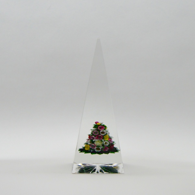 Original Glass Pyramid Floral Sculpture | EBTH