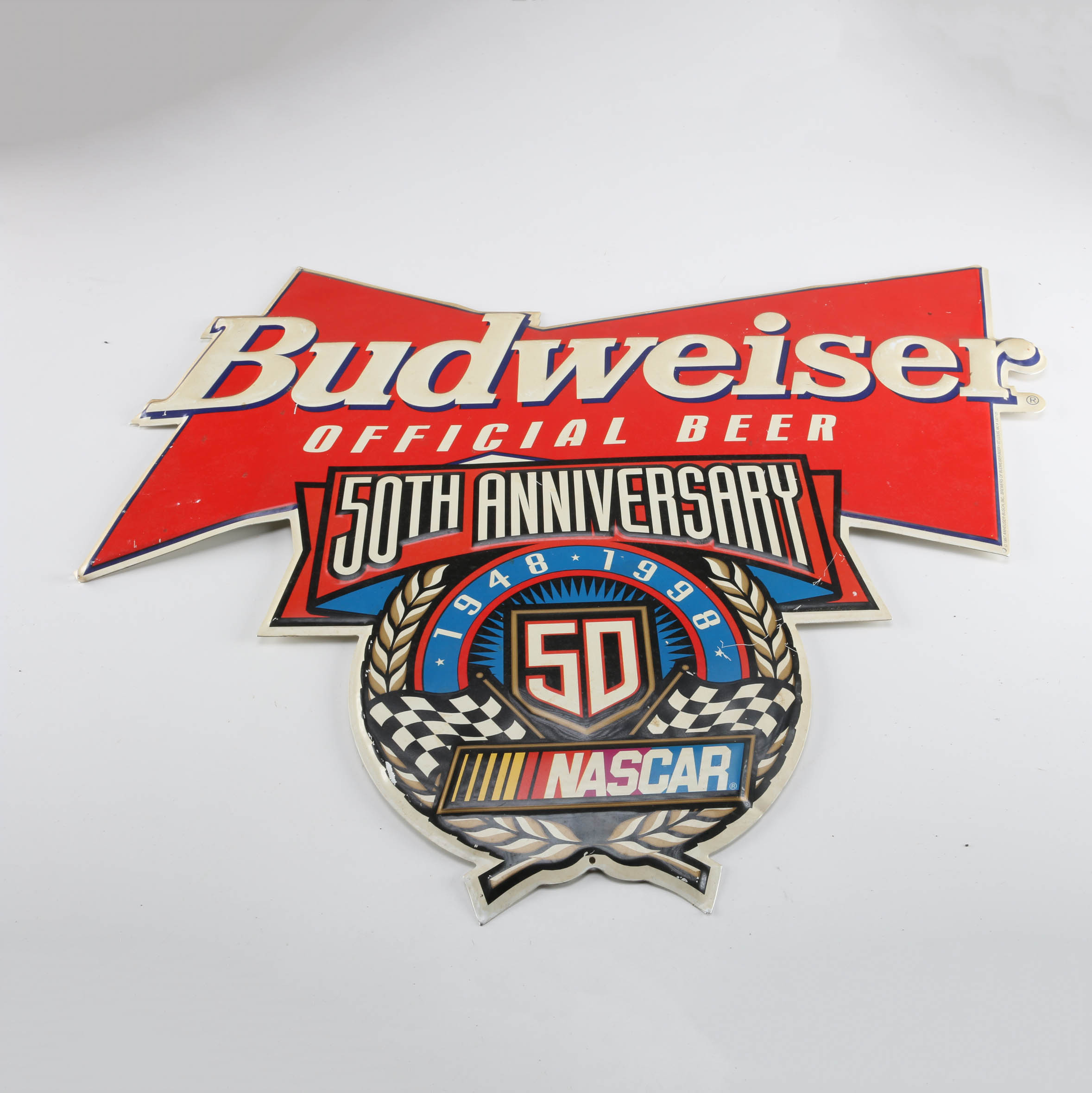 Budweiser Sponsored Nascar 50th Anniversary Sign | EBTH