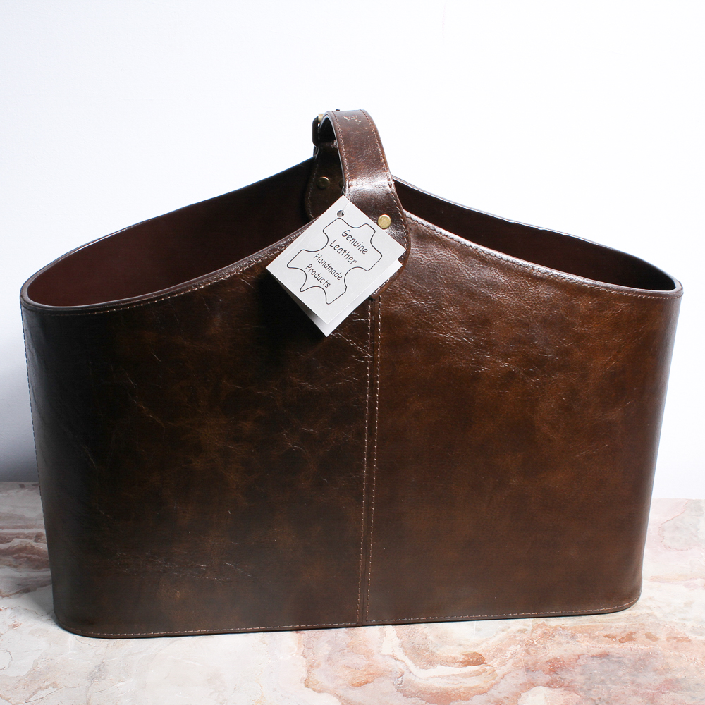 Handmade Leather Magazine Holder | EBTH