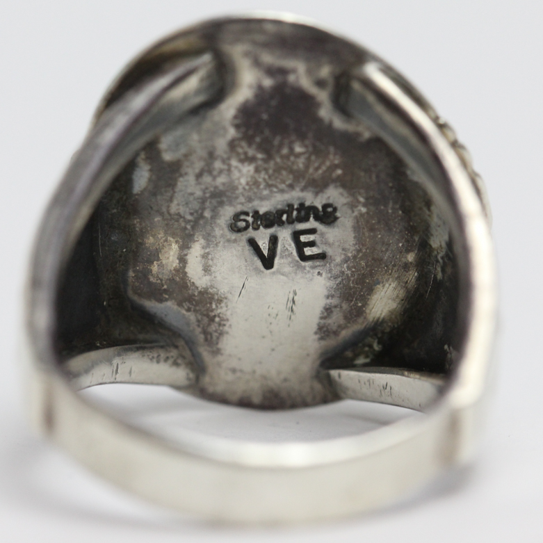 Apache Sterling Silver Kingman Turquoise Ring by Vergie Edwards | EBTH