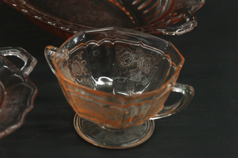 Pink "Mayfair Open Rose" Depression Glass | EBTH