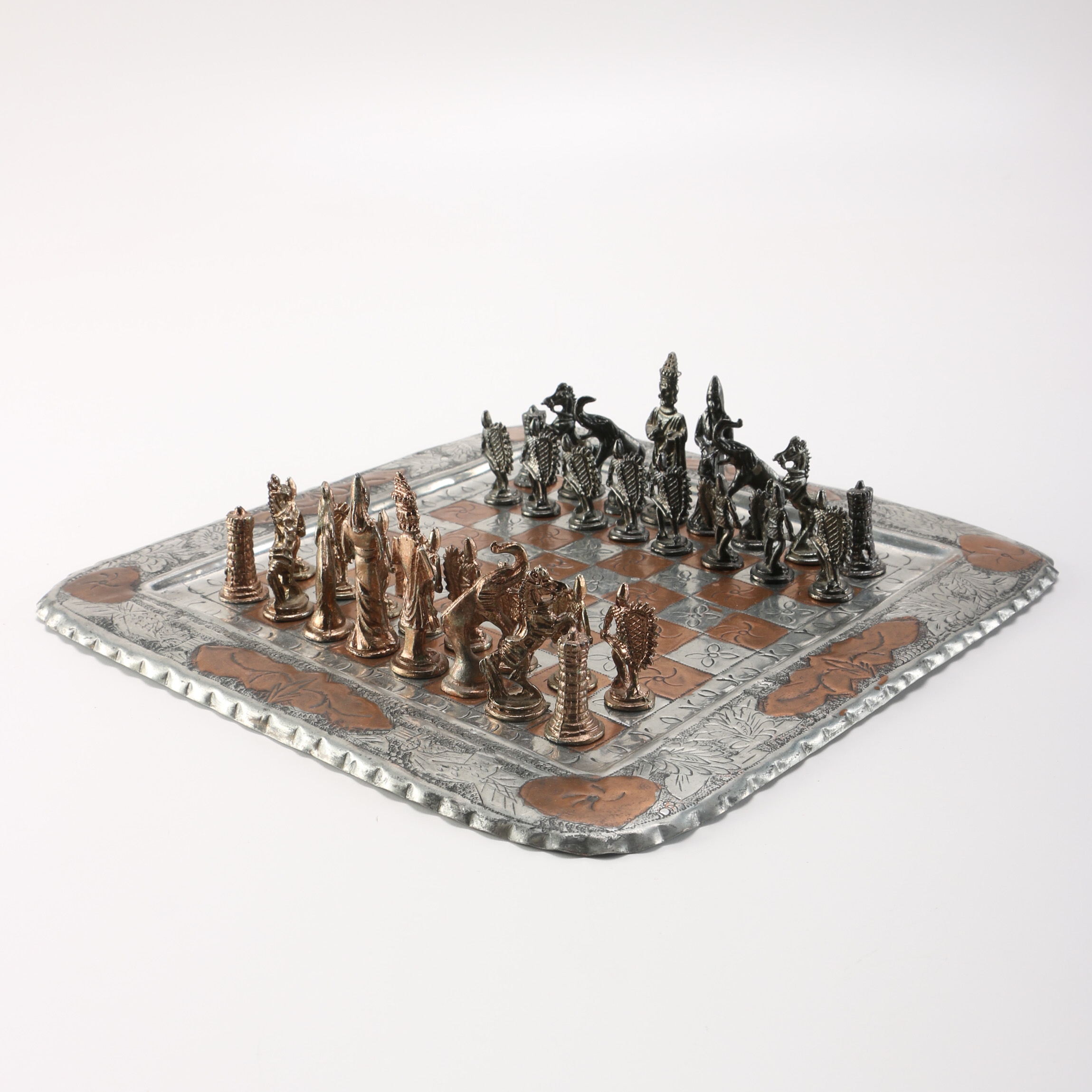 Tin and Copper Chess Set | EBTH