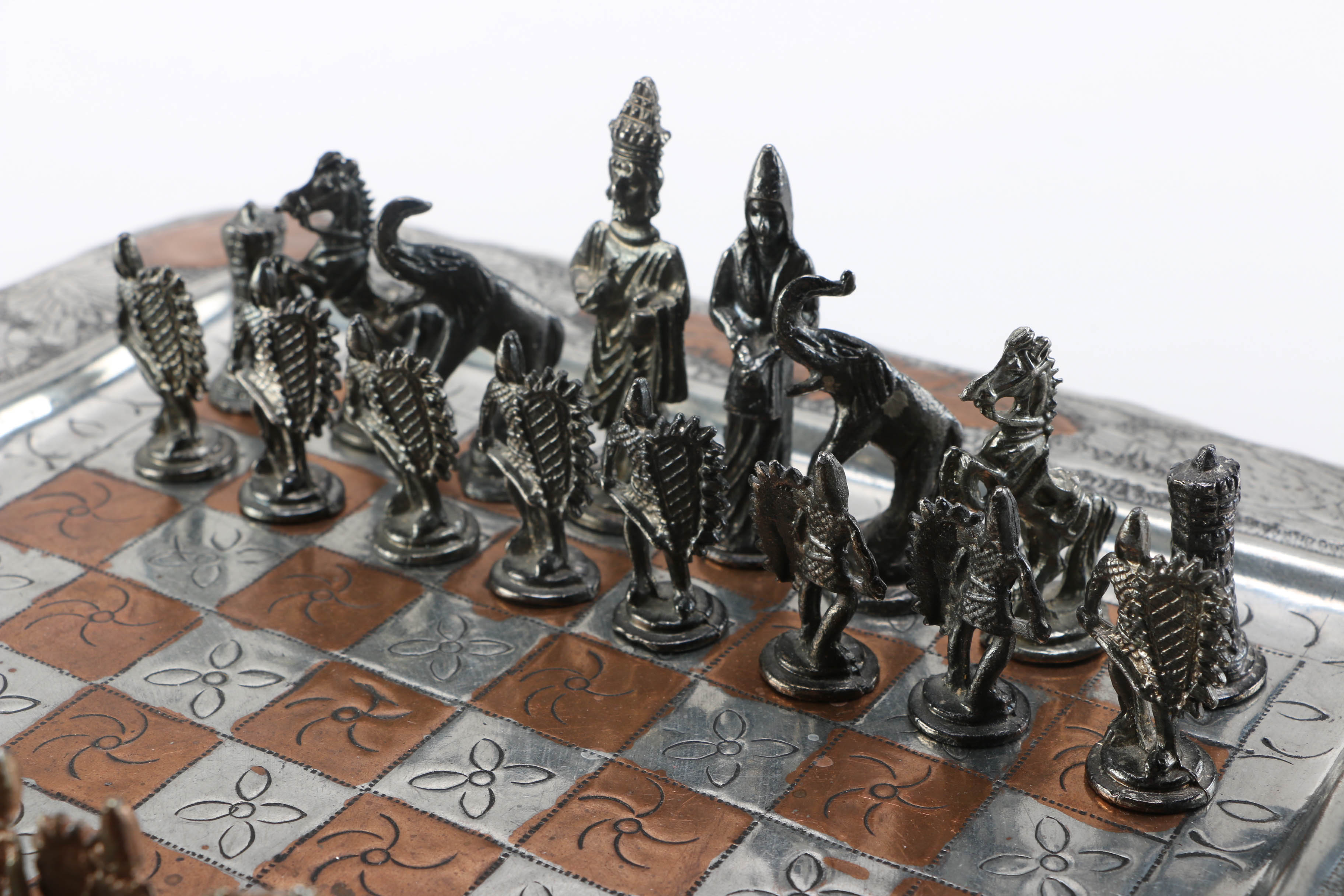 Tin and Copper Chess Set | EBTH