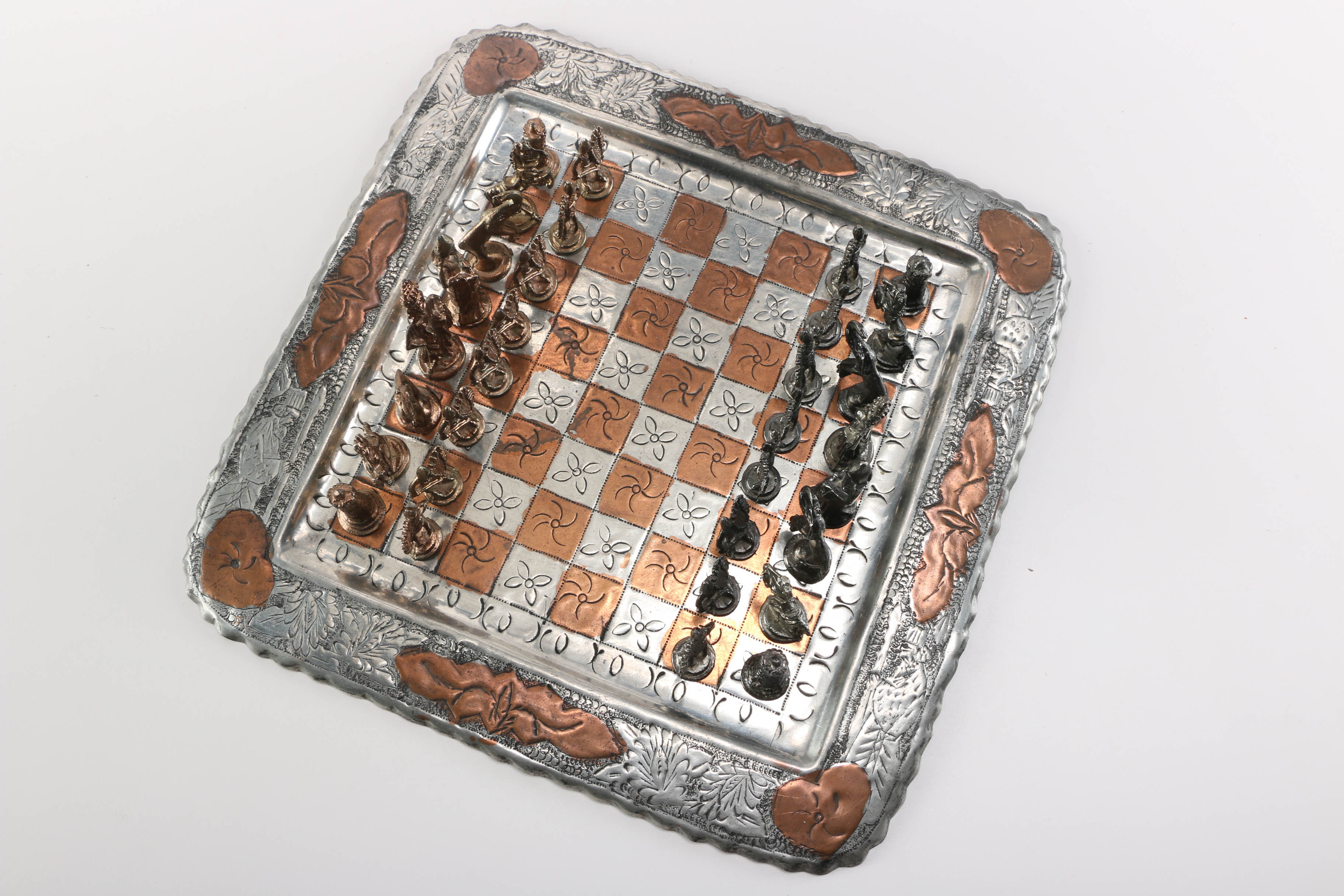 Tin and Copper Chess Set | EBTH