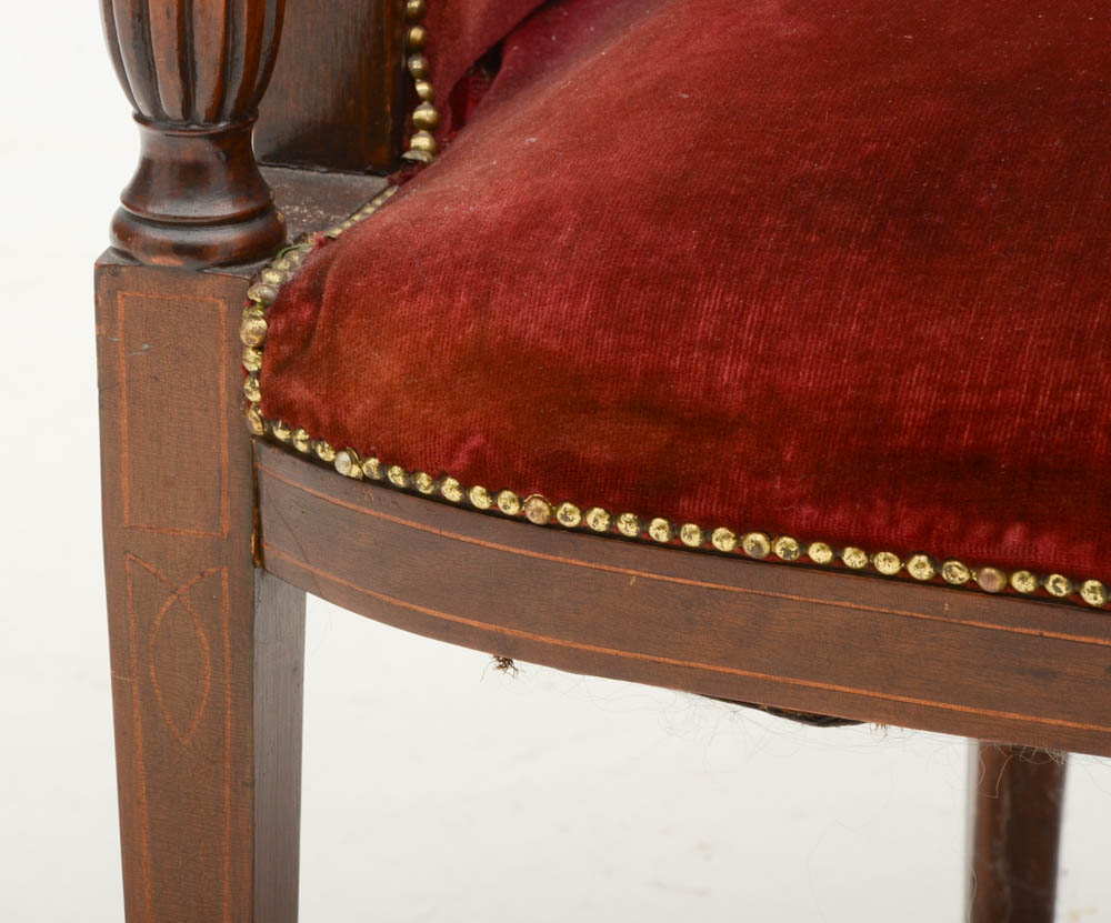 Colonial-Revival Inlaid Settee and Arm Chair | EBTH