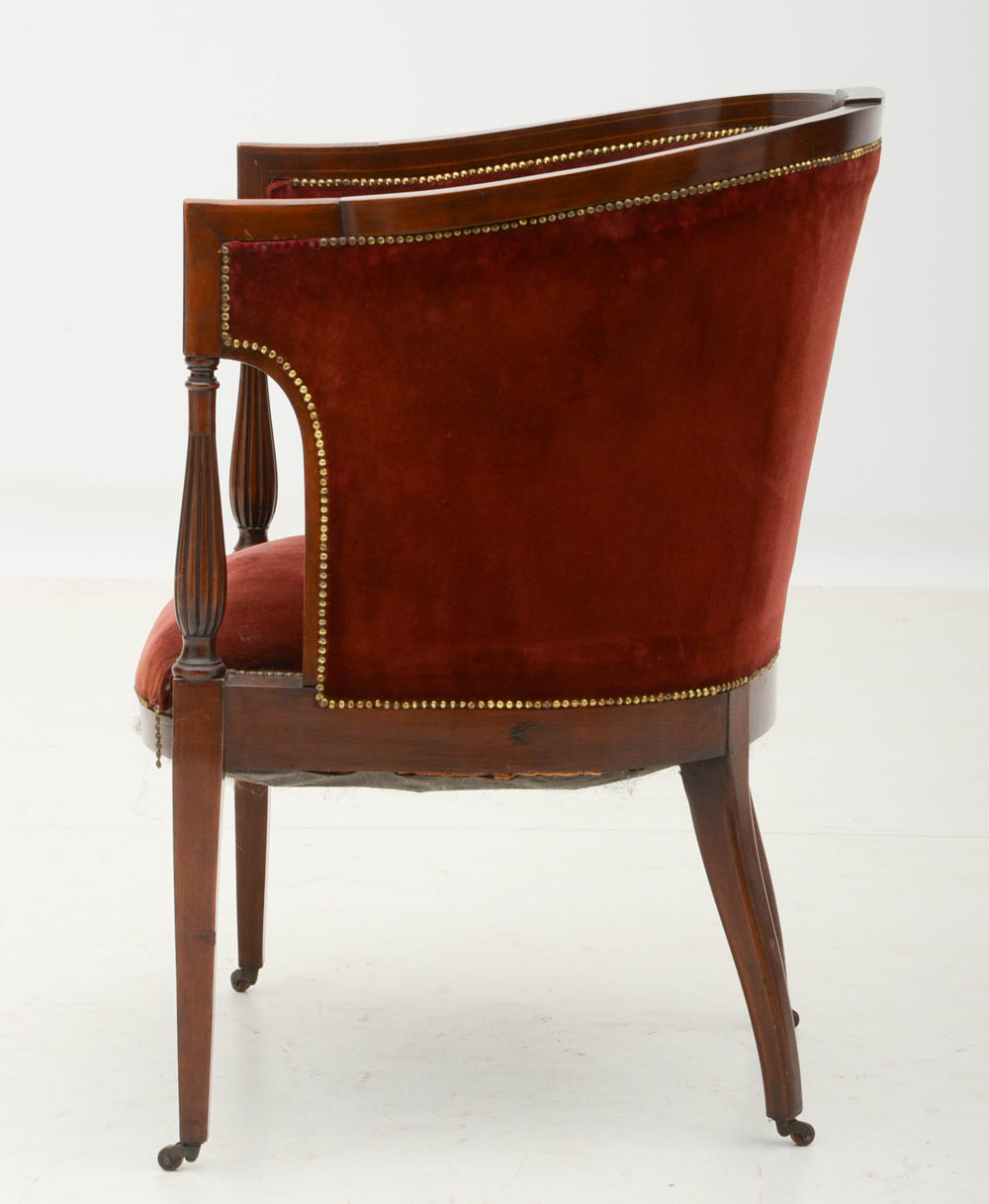 Colonial-Revival Inlaid Settee and Arm Chair | EBTH