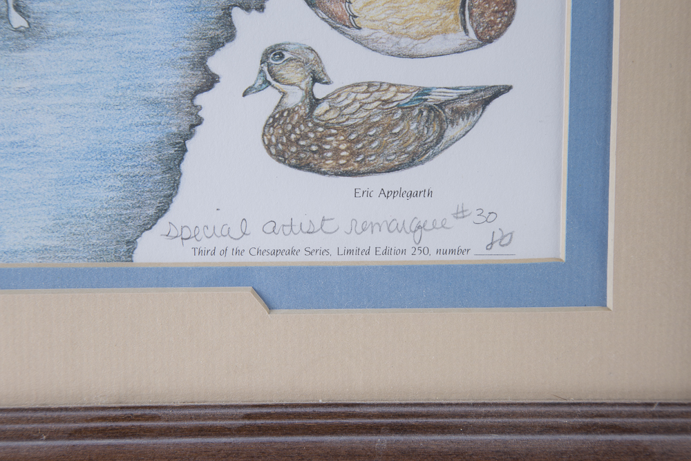 Valerie Lloyd Signed Offset Lithograph "Wood Ducks of the Chesapeake ...